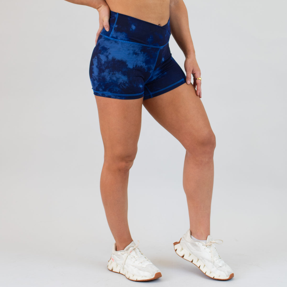 Blue Dream Rib High Rise Spandex Shorts — FLEO