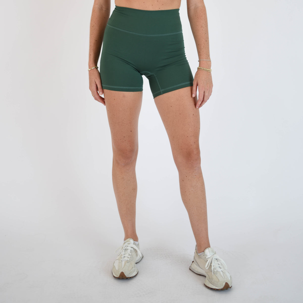 Pine Green No Front Seam High Rise Spandex Shorts — FLEO